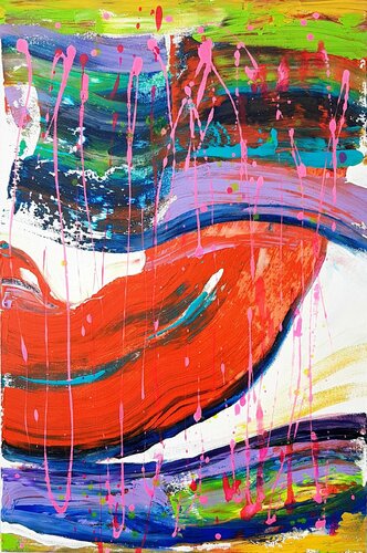 FLOATING TIME MACHINE by Kilian Basia (2021) : Painting Acrylic, Enamel ...