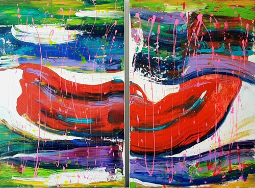 FLOATING TIME MACHINE by Kilian Basia (2021) : Painting Acrylic, Enamel ...