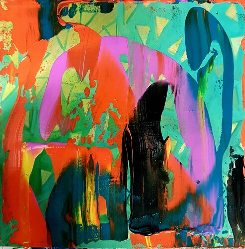 FLOATING TIME MACHINE by Kilian Basia (2021) : Painting Acrylic, Enamel ...