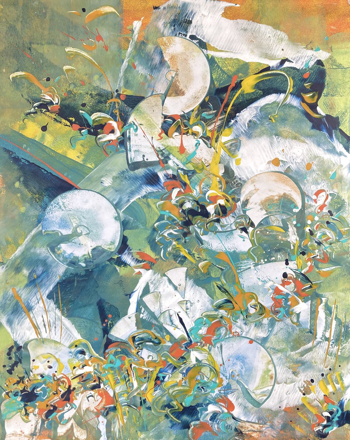 BOULDERS von Delphine Bernard (2023): Malerei Acryl auf Papier - Singulart