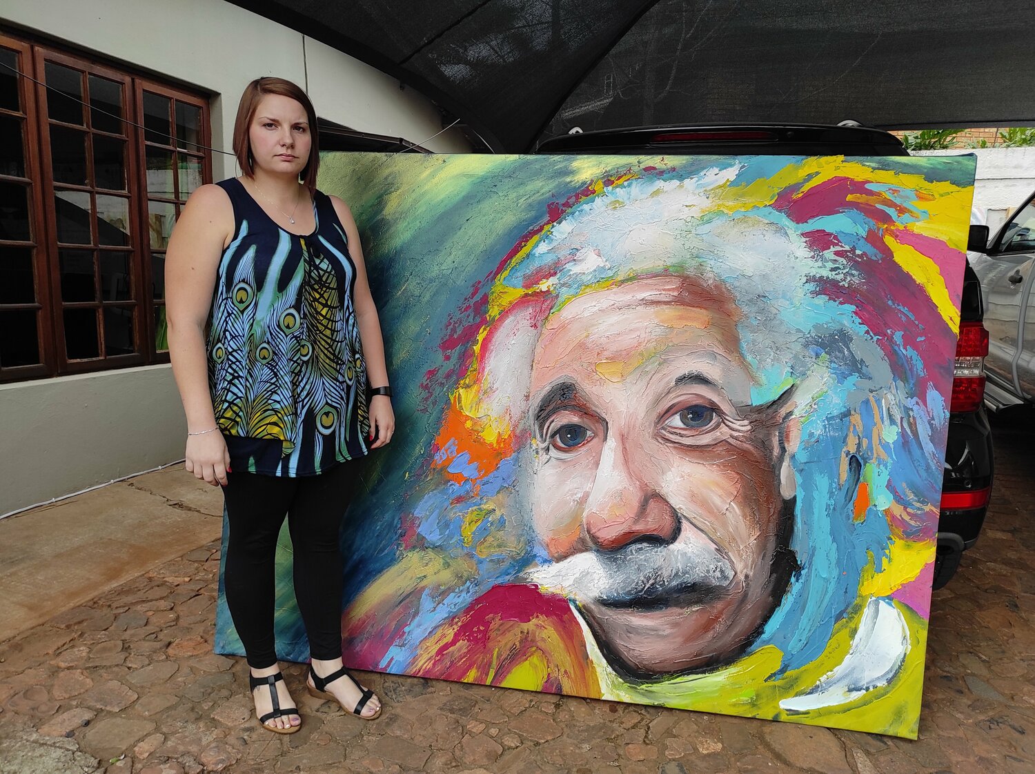 Albert Einstein by Gerdus Bronn (2021) : Painting Acrylic on Canvas ...