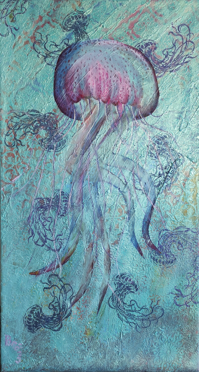 Mauve Menace by Gerdus Bronn (2023) : Painting Acrylic, Oil on Canvas ...