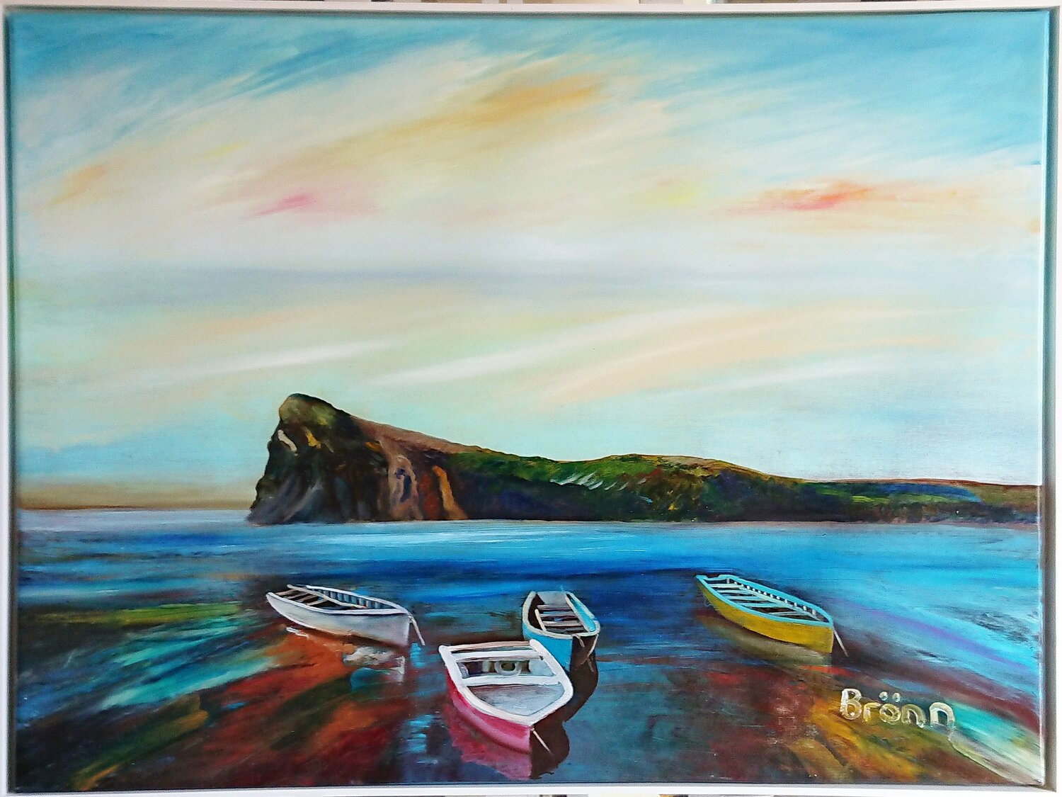 Pirogues at Coin de Mire by Gerdus Bronn (2020) : Painting Oil on ...