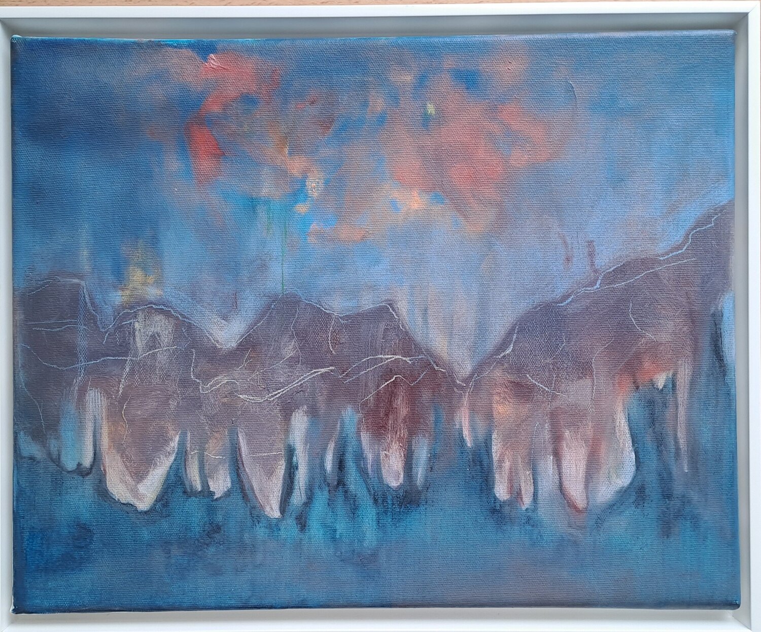 Über Wasser III von Marion Pilz (2023): Malerei Öl auf Leinwand - Singulart