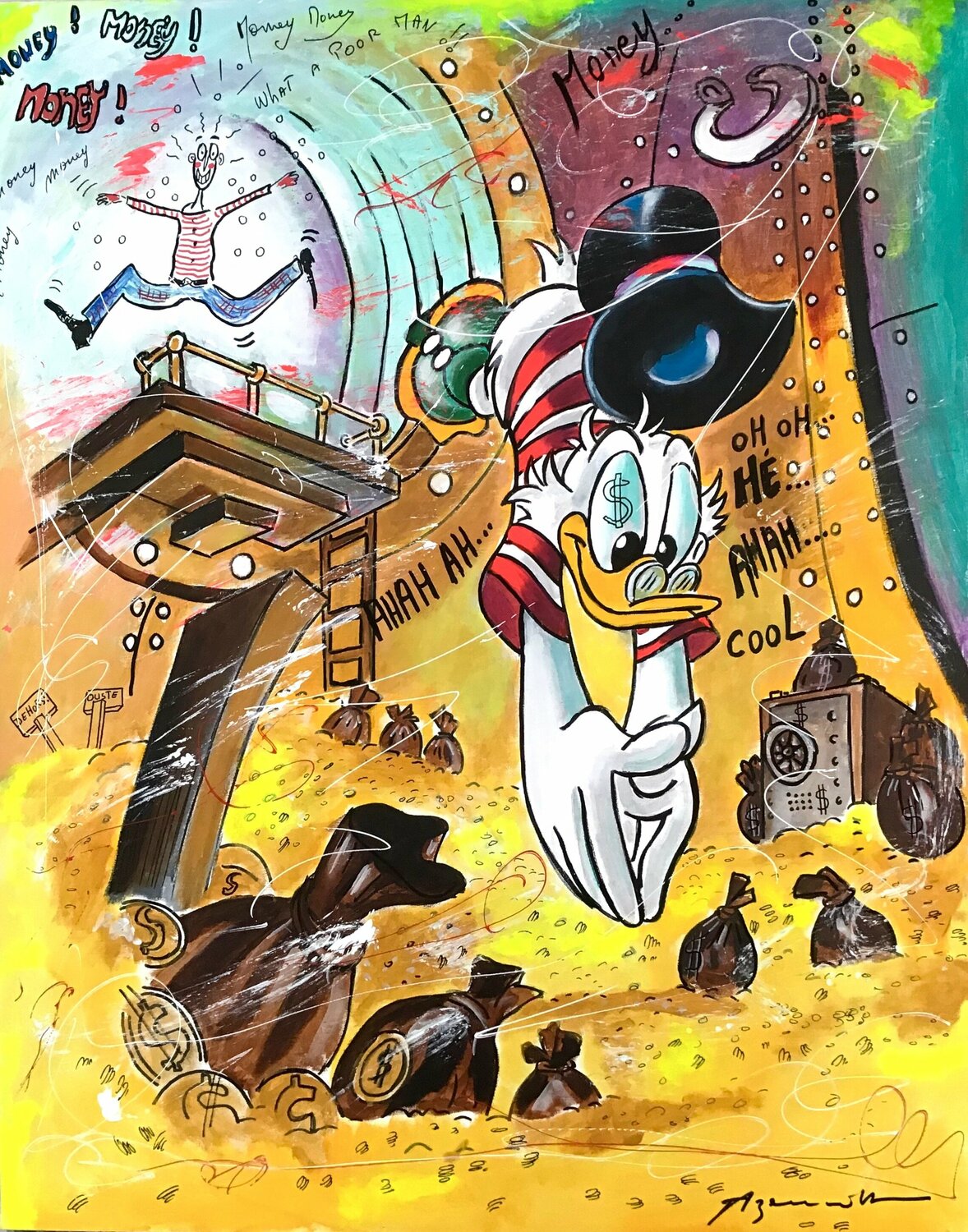 PICSOU THE SWIMMER by Jean-Louis Azencott (2022) : Painting Acrylic on ...