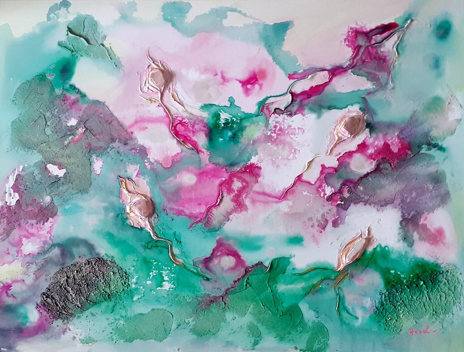 Douce harmonie de ANVAL (2024) : Peinture Acrylique, Encre sur Toile ...