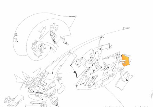 Orange Refraction by EDI APOSTU (2020) : Drawing India Ink on Paper ...