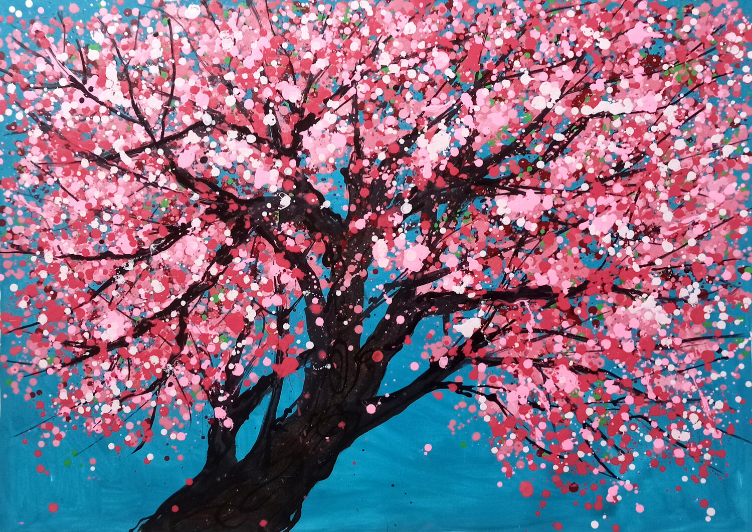 CHERRY BLOSSOM by Phuong Hoang (2023) : Painting Acrylic on Canvas ...
