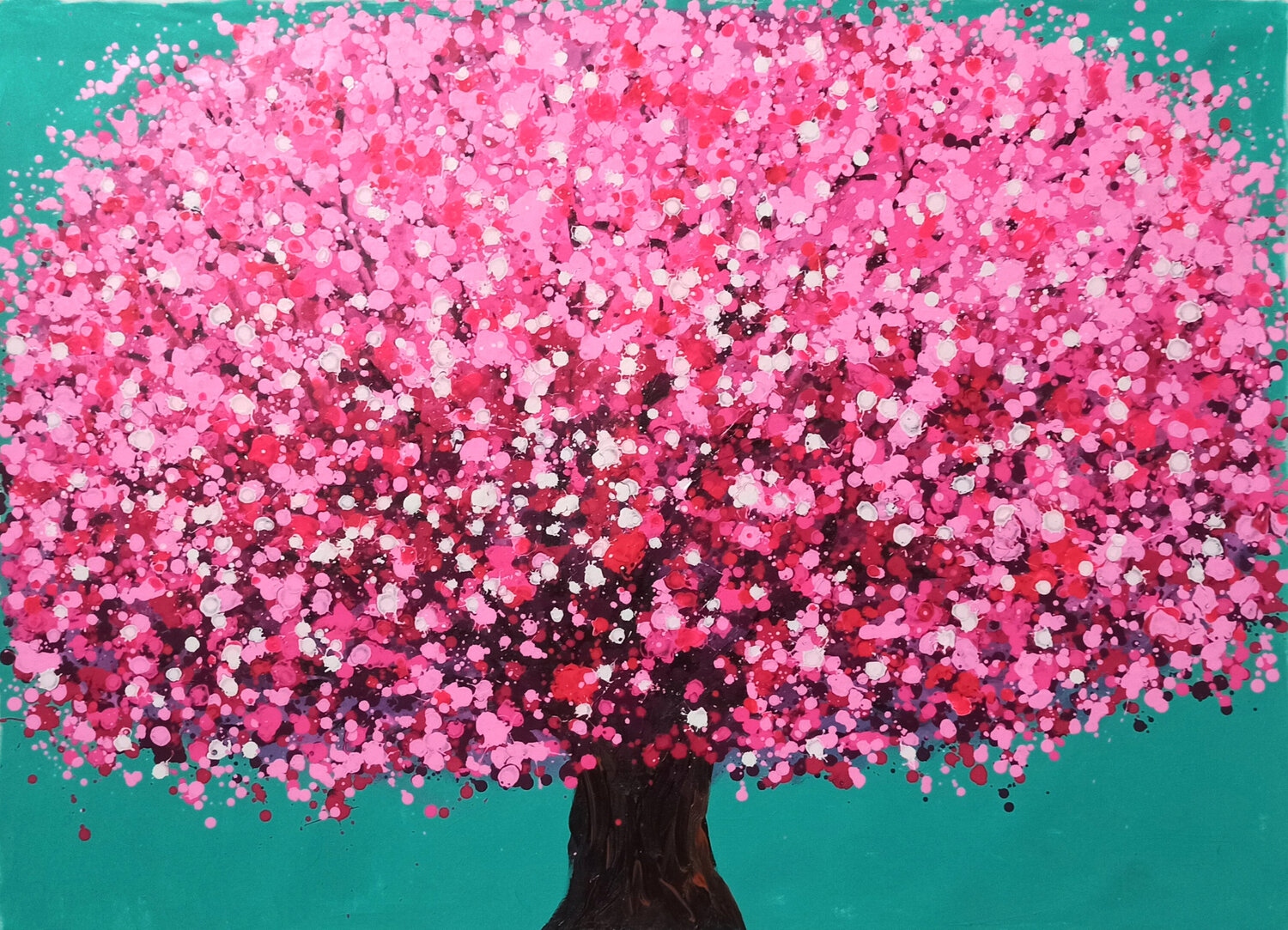 CHERRY BLOSSOM von Phuong Hoang (2023): Malerei Acryl auf Leinwand ...