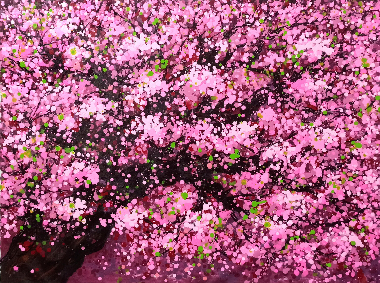 CHERRY BLOSSOM by Phuong Hoang (2023) : Painting Acrylic on Canvas ...