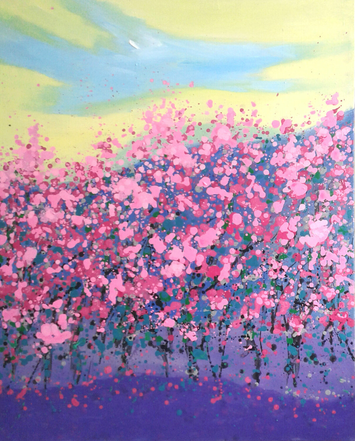 Cherry Blossom Tree Painting Acrylic