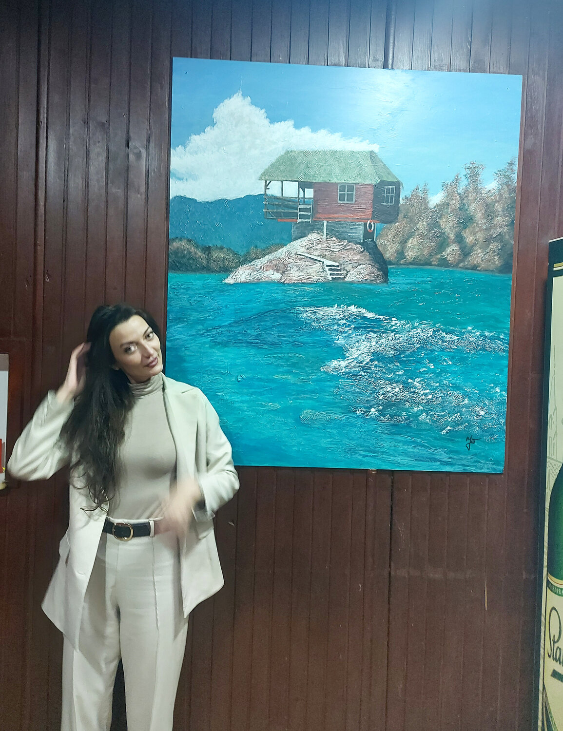 Drina River House by Jelena Tankosic (2023) : Painting Acrylic on Glass ...