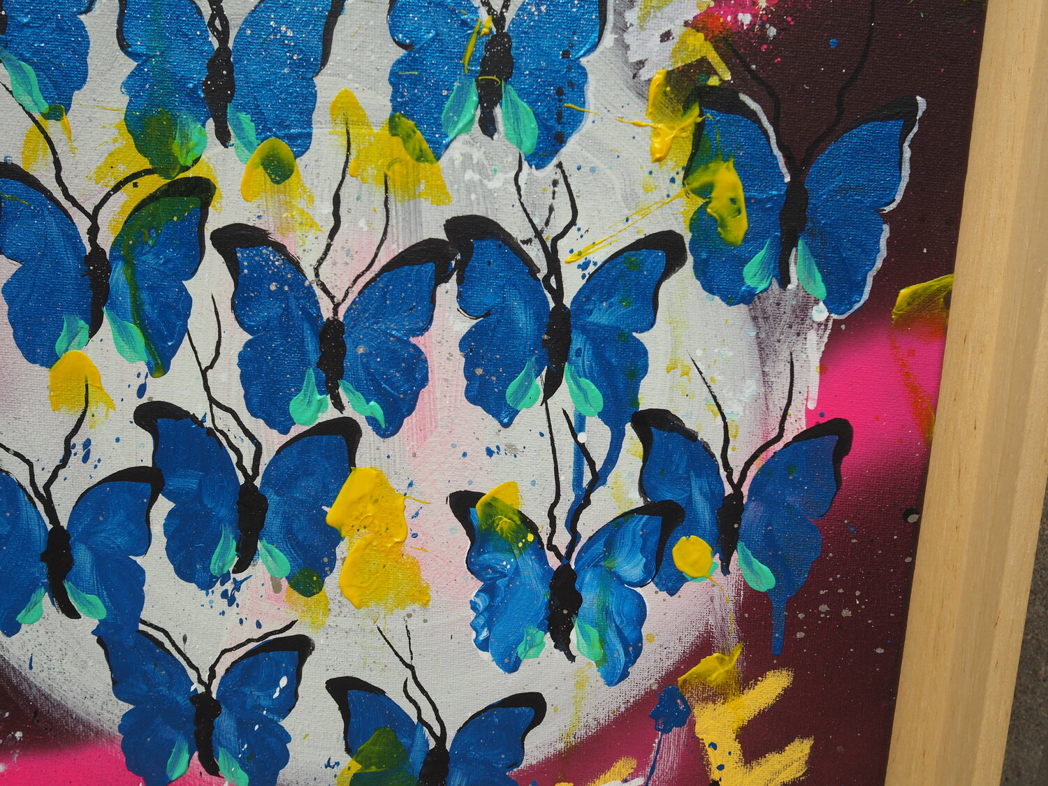 Papillons bleus by Cieu (2022) : Painting Acrylic, Graffiti on Canvas ...
