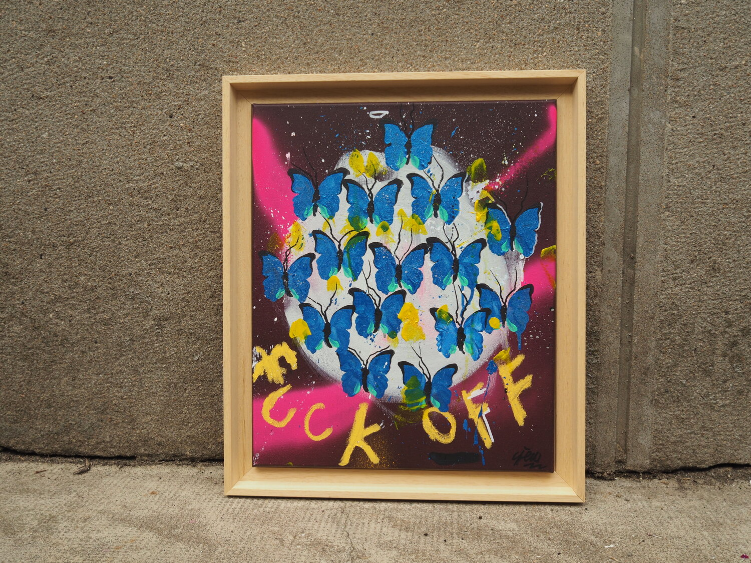 Papillons bleus by Cieu (2022) : Painting Acrylic, Graffiti on Canvas ...