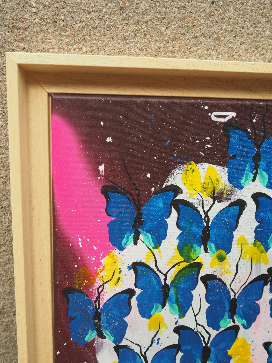 Papillons bleus by Cieu (2022) : Painting Acrylic, Graffiti on Canvas ...