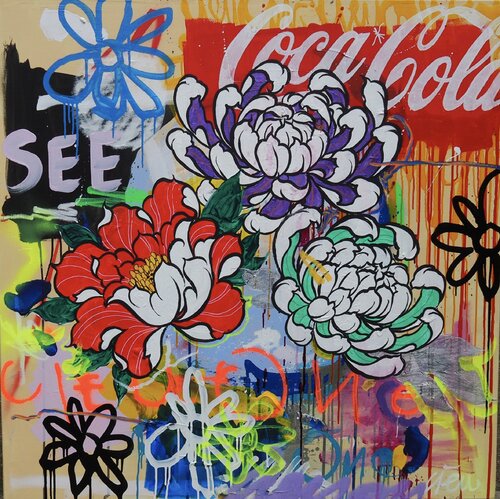 Johnny Johnny by Cieu (2022) : Painting Acrylic, Graffiti on Canvas ...