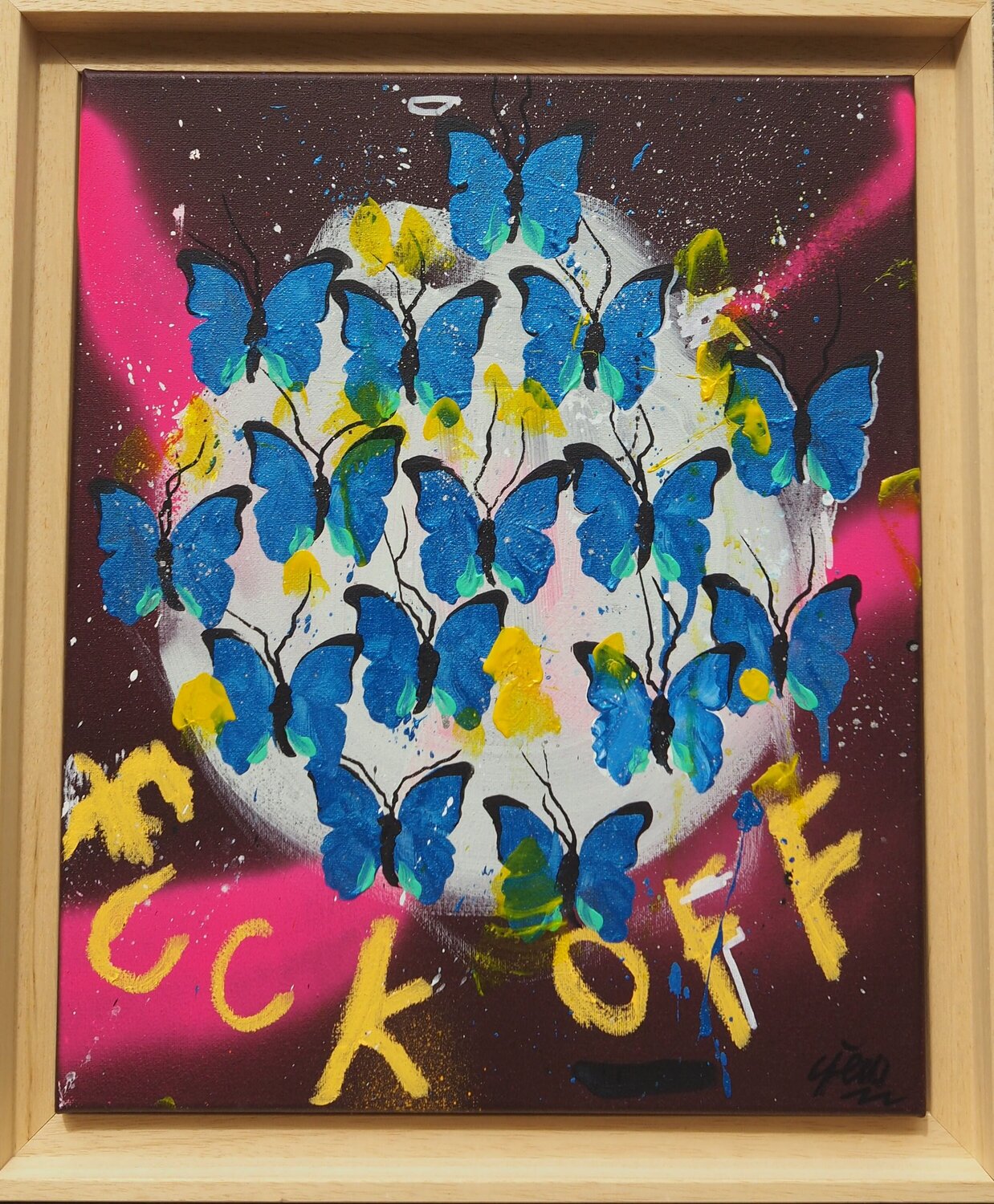 Papillons bleus by Cieu (2022) : Painting Acrylic, Graffiti on Canvas ...
