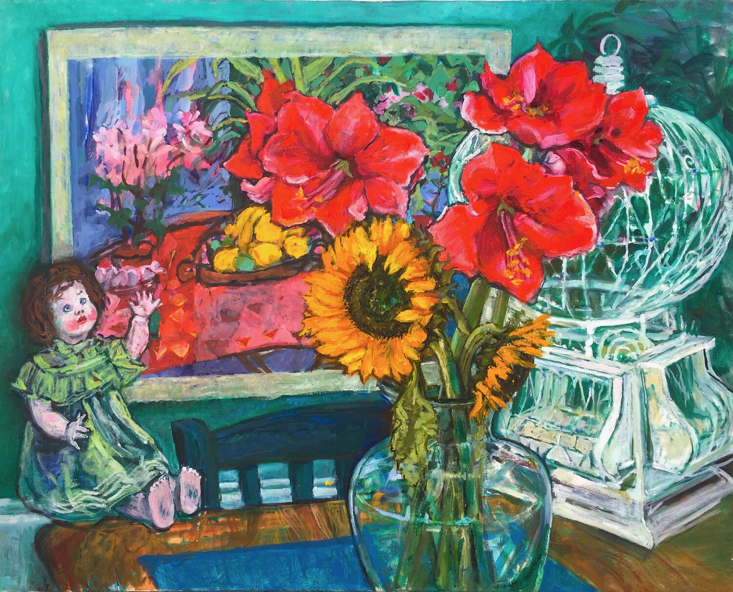 Childhood remembered with doll and birdcage by Patricia Clements (2022 ...