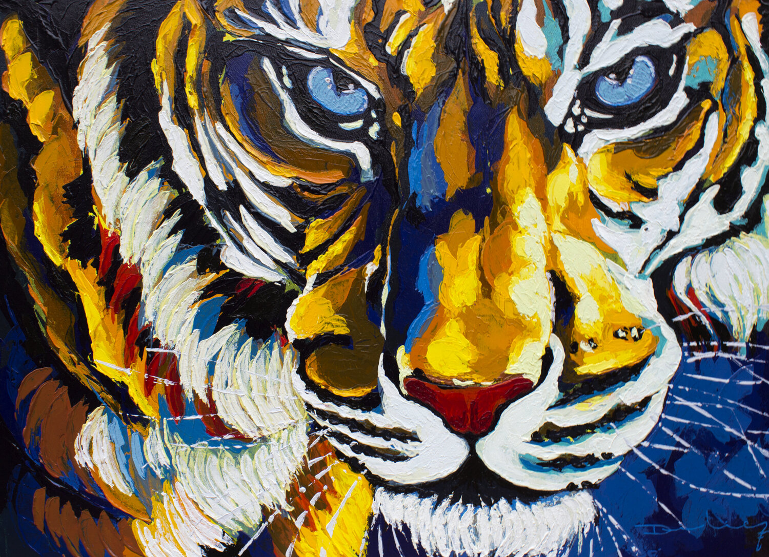 El tigre Leonidas by Didier Franco (2022) : Painting Acrylic on Canvas ...