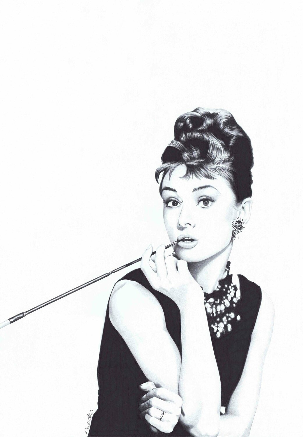 Audrey Hepburn Ink Drawing