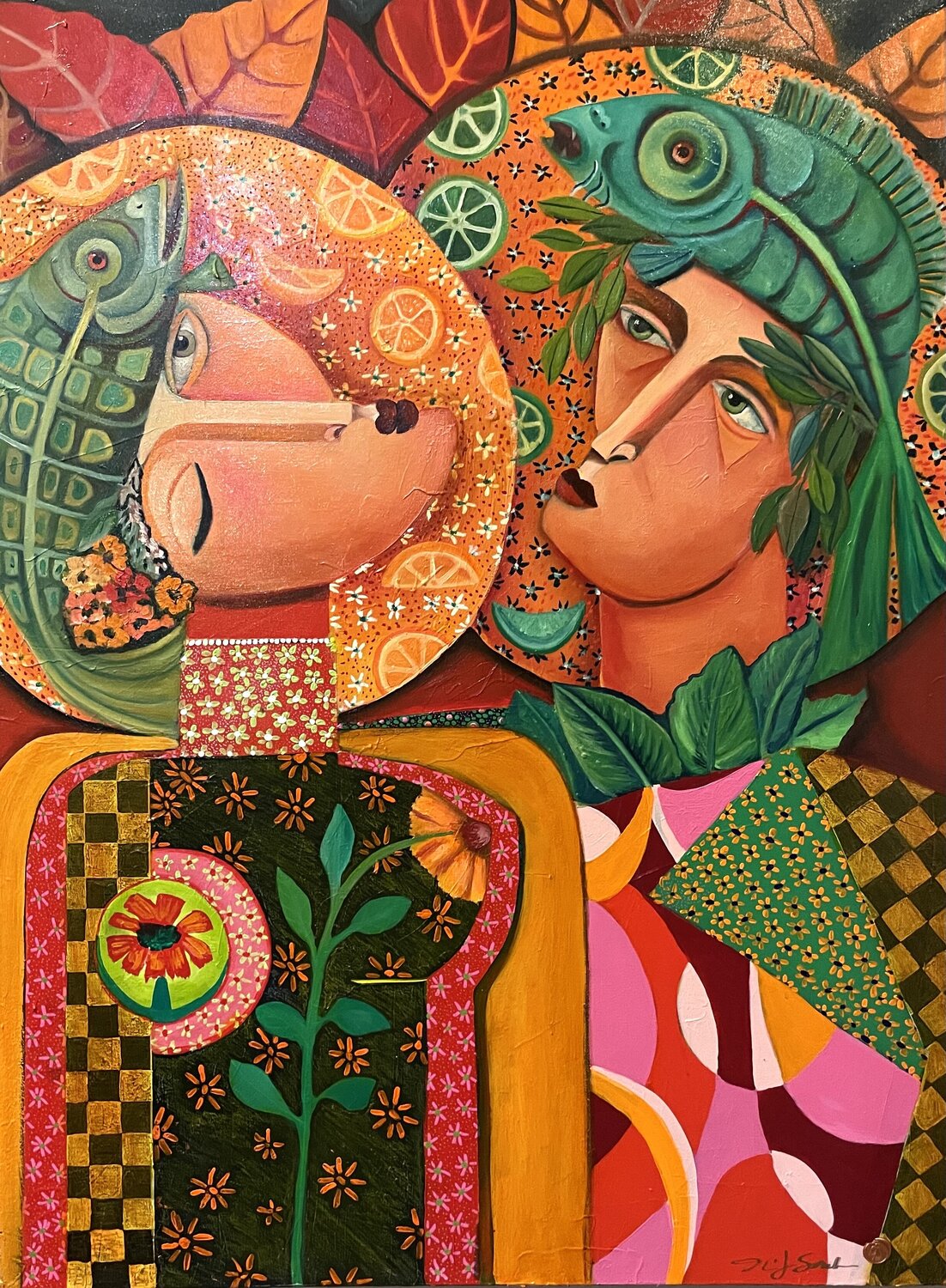 Fish Kisses by Niki Sands (2022) : Painting Acrylic, Oil on Canvas ...