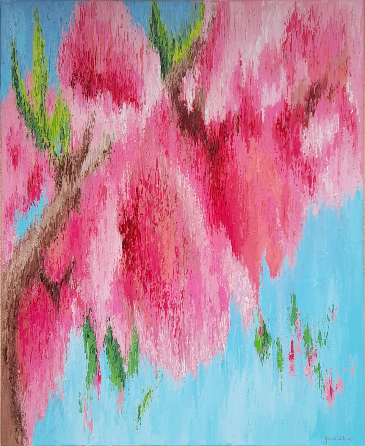 Nectarine flower by Gema Cebrian (2022) : Painting Acrylic on Canvas ...