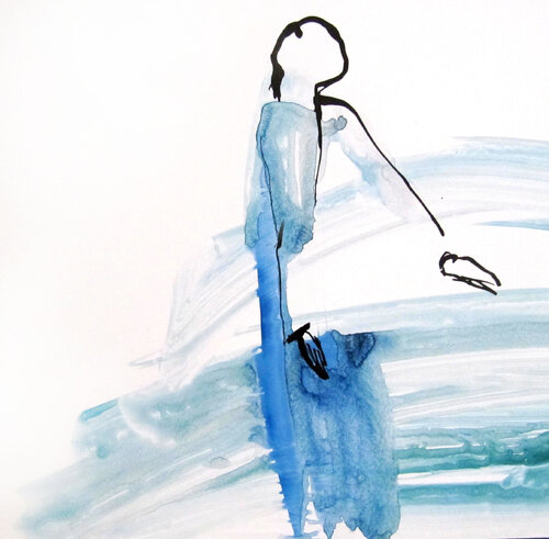 Écorché de Sylvia Baldeva (2017) : Oeuvre sur papier Aquarelle sur ...