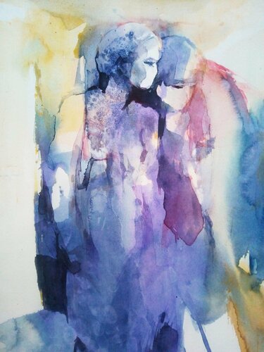 Séparation de Sylvia Baldeva (2015) : Œuvre sur papier Aquarelle sur ...