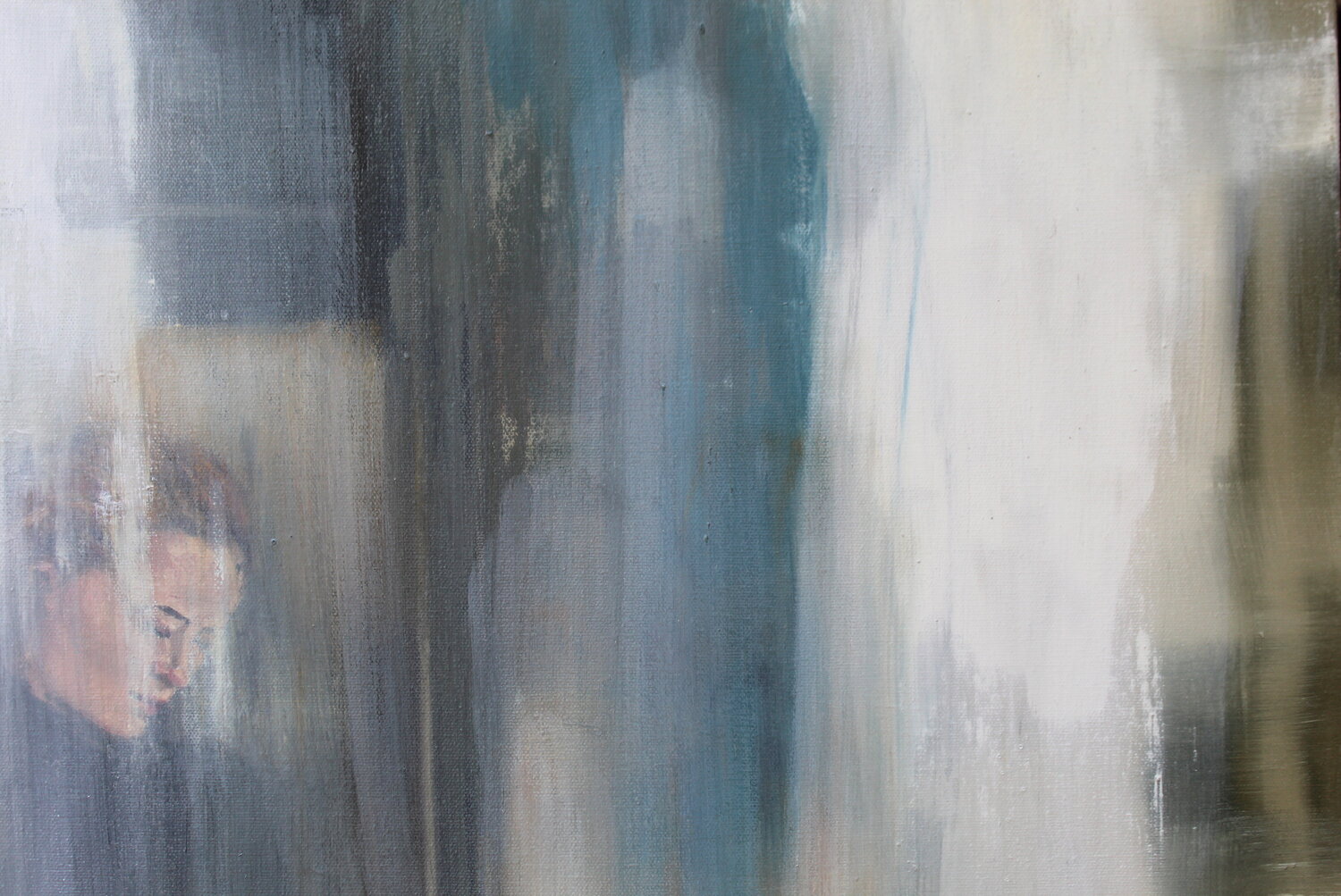 Looking Through Layers von Debbie Pacheco (2023): Malerei Öl auf ...