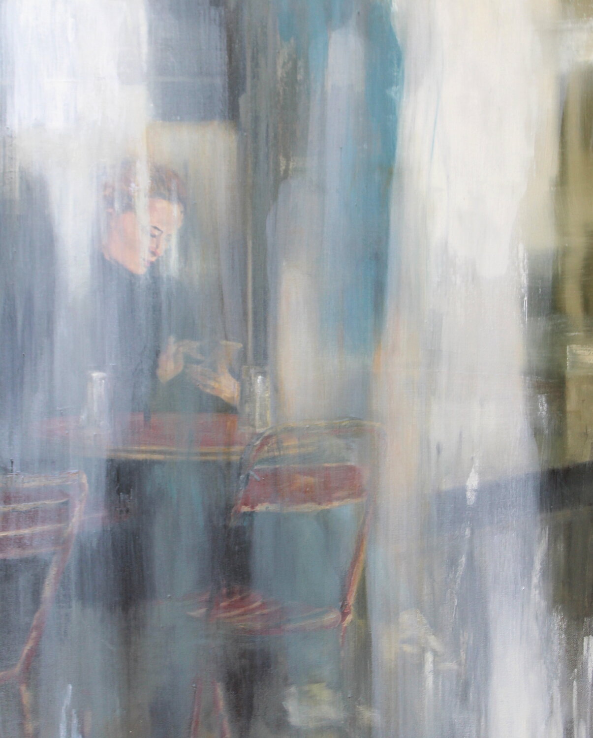 Looking Through Layers von Debbie Pacheco (2023): Malerei Öl auf ...