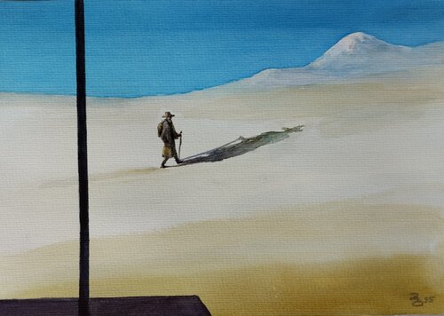 Pilgrim by Giorgi Rurua (2025) : Painting Watercolor on Paper - Singulart