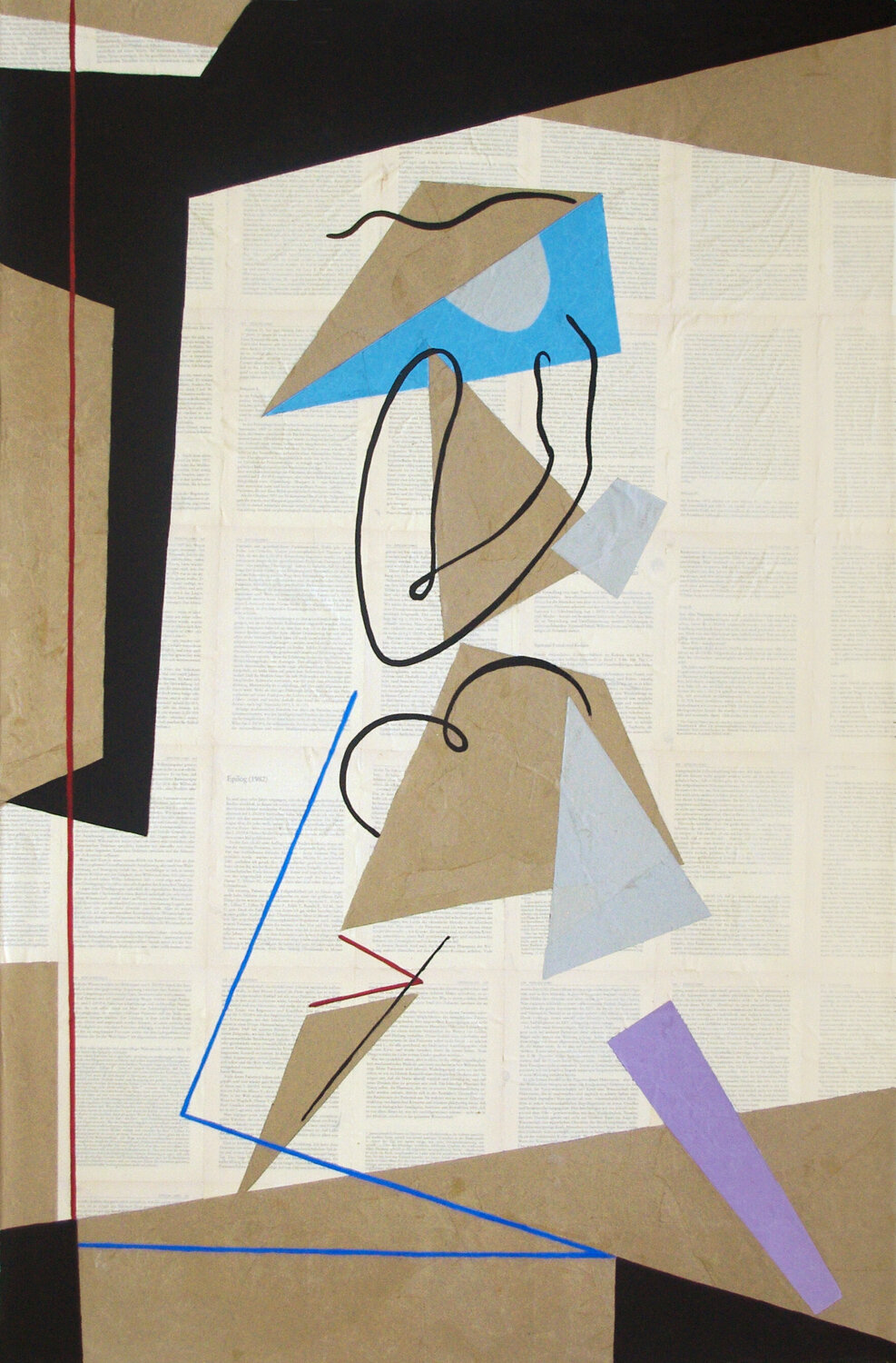 Try,try Angel von Bernard Simunovic (2016): Malerei Acryl, Collage auf ...