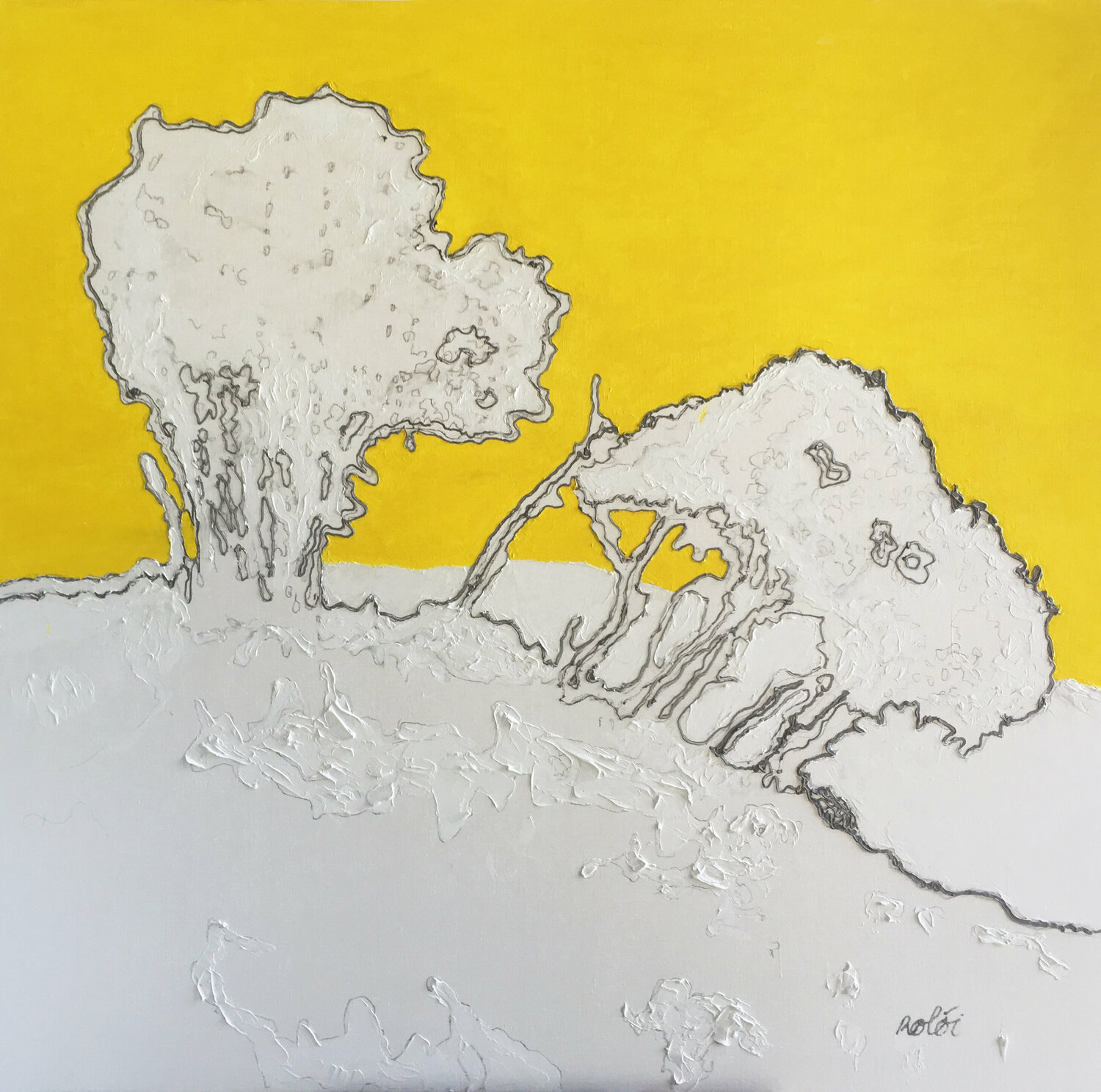 Blueprint of life in yellow de Rolói (2019): Pintura Acrílico, Óleo en ...