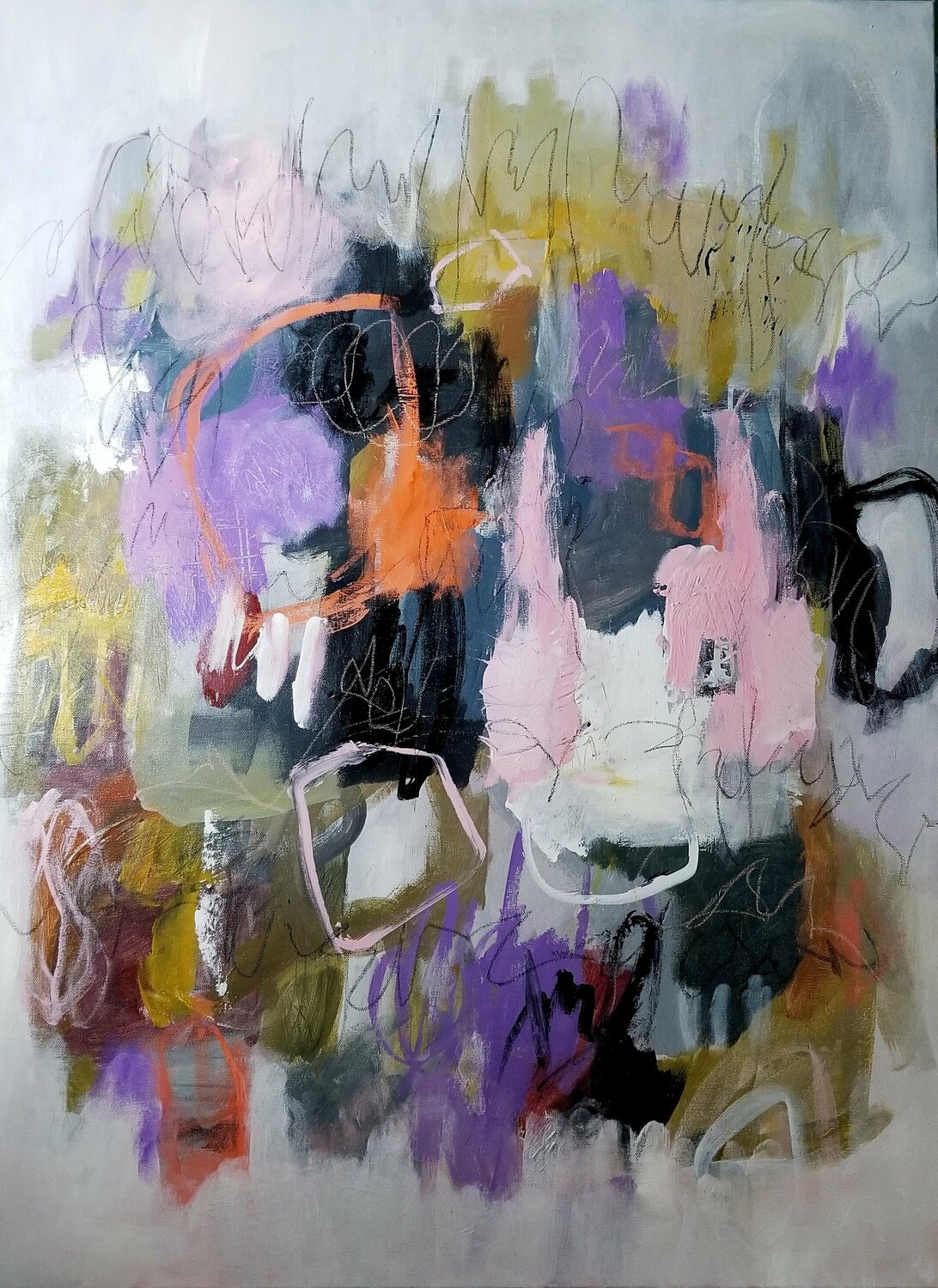 Two Friends Talking by Cheryl Wilson (2021) : Painting Acrylic, Pencil ...