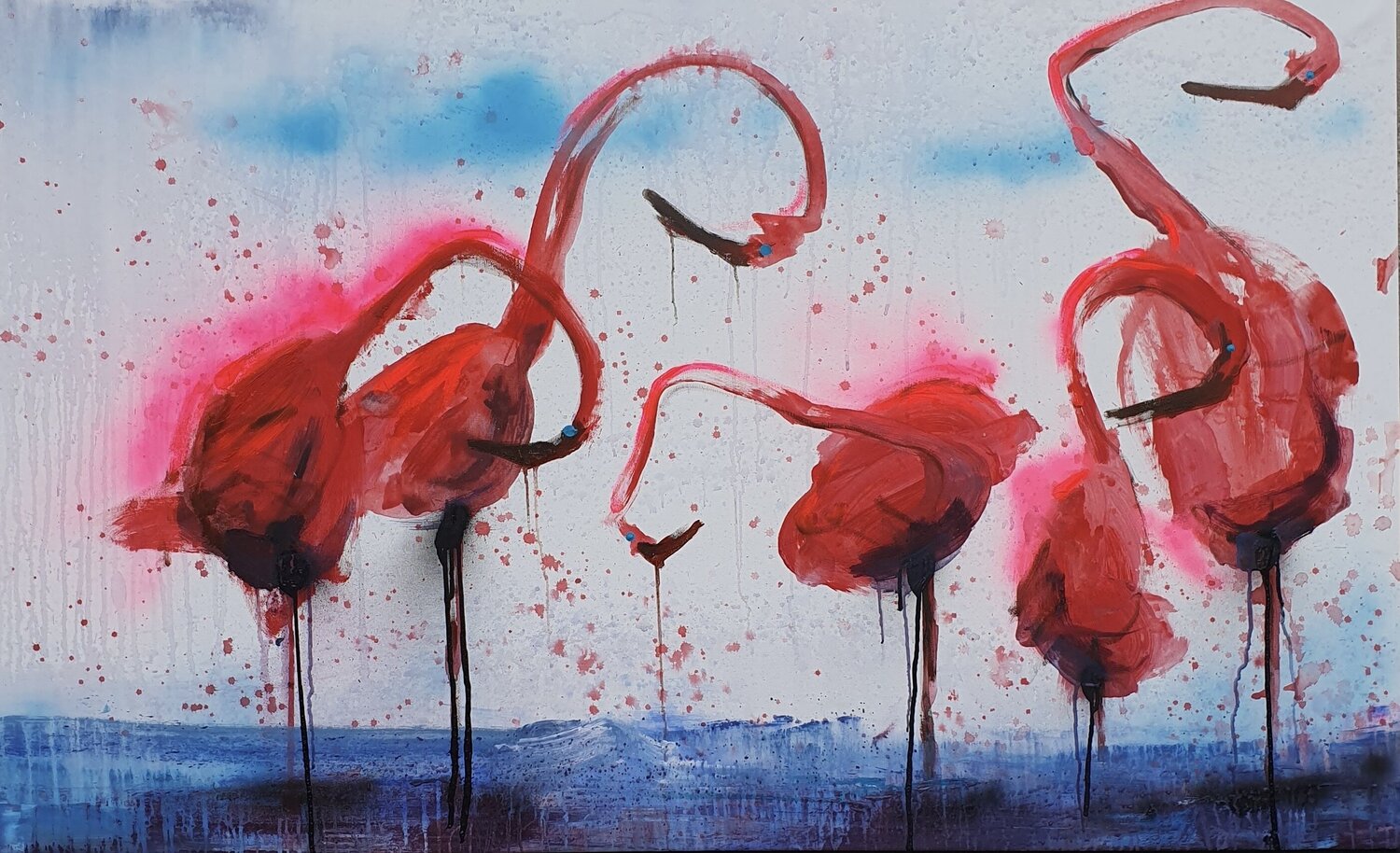 Flamingo Abstract Art