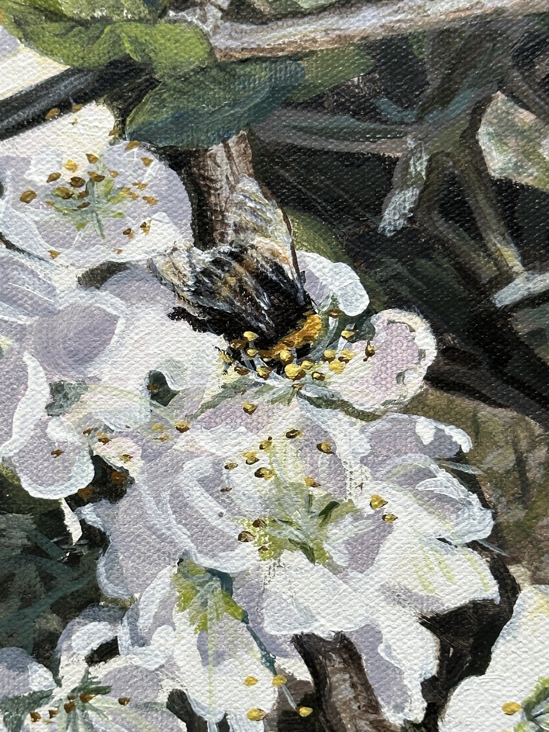 Bumble On Bramble by Bronle Crosby (2019) : Painting Acrylic on Canvas ...