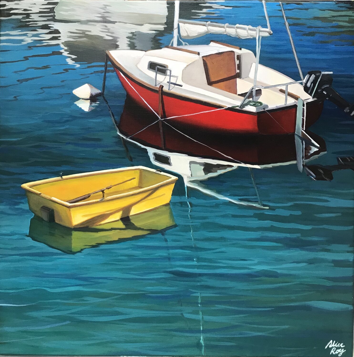 Le bateau rouge by Alice Roy (2022) : Painting Acrylic on Canvas ...