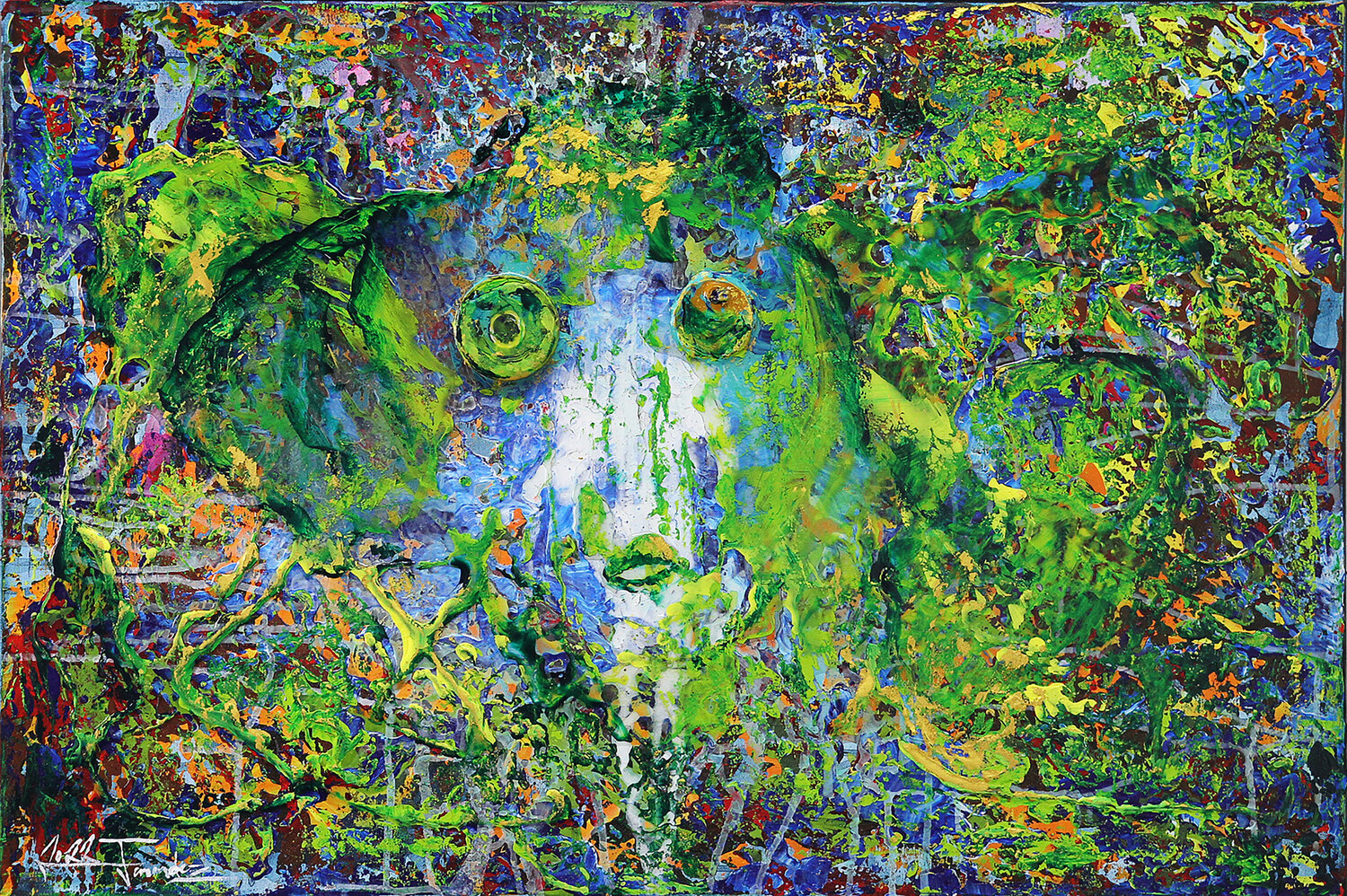 Creatures I von Andreas Garbe (2022): Malerei Acryl, Collage auf ...