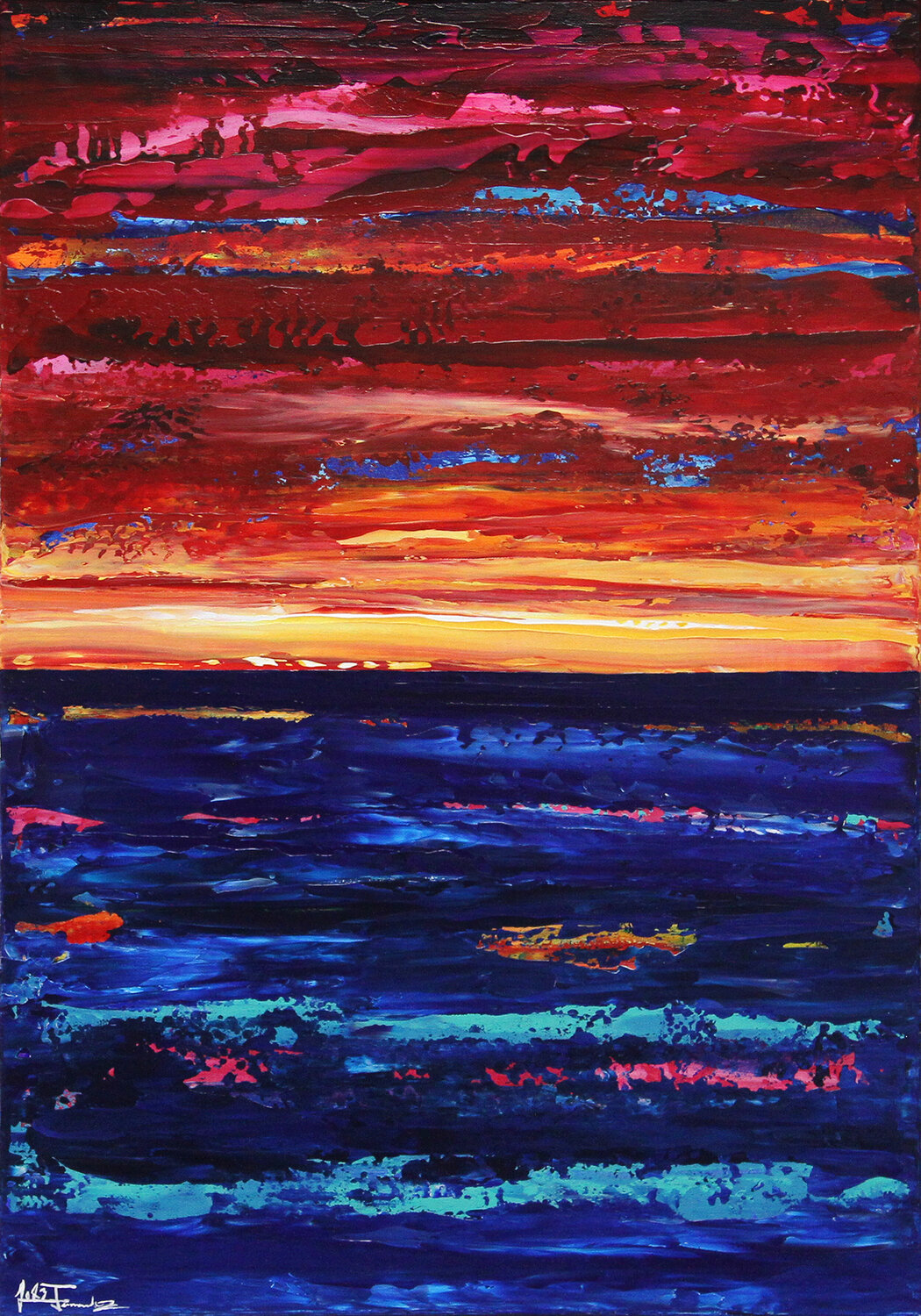 Sunset under Fire I by Andreas Garbe (2023) : Painting Acrylic on ...