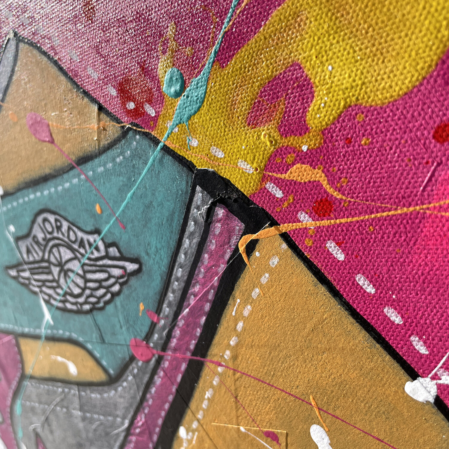 SNEAKER - PINK by SeCam (2023) : Painting Acrylic, Collage on Canvas ...