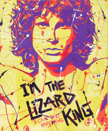 LIZARD KING by SeCam (2018) : Painting Acrylic, Felt on Canvas - SINGULART