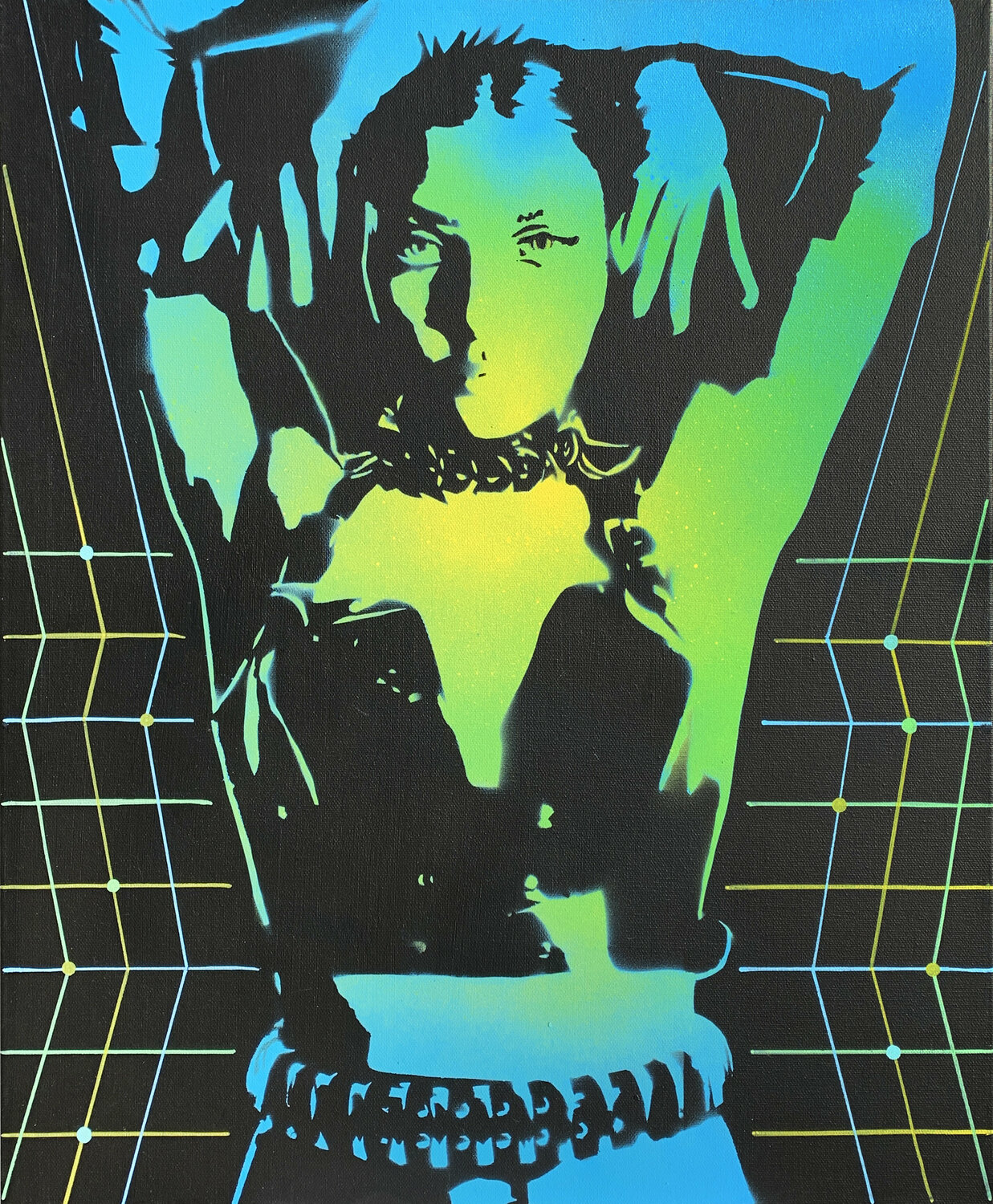 INTO THE GRID by SeCam (2020) : Painting Acrylic, Felt on Canvas ...