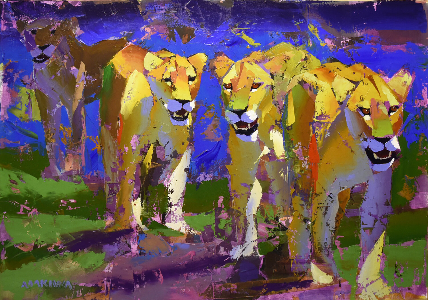 The Lionesses by Makiwa Mutomba (2022) : Painting Oil on Canvas - Singulart