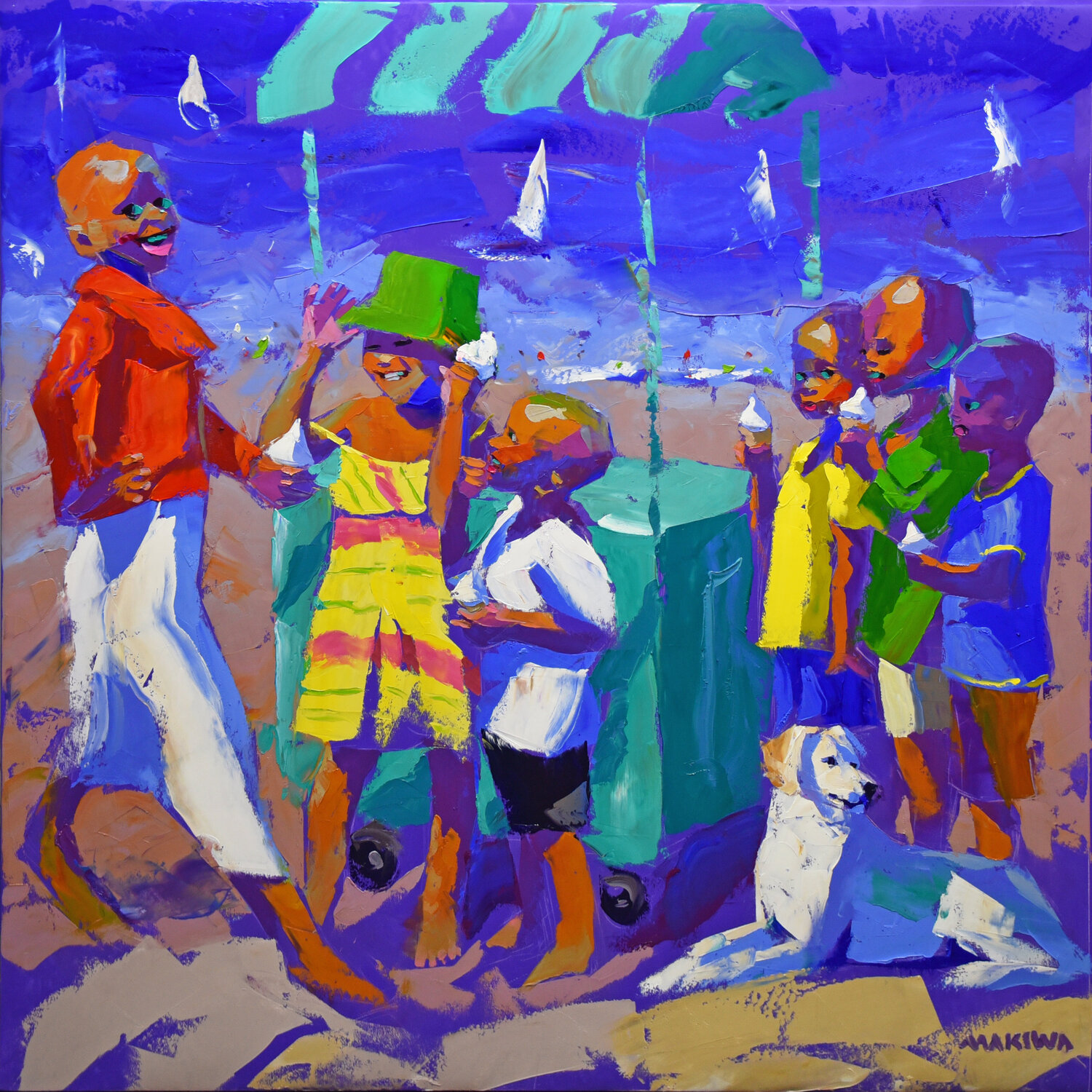 Ice Cream by the Seaside by Makiwa Mutomba (2023) : Painting Oil on ...