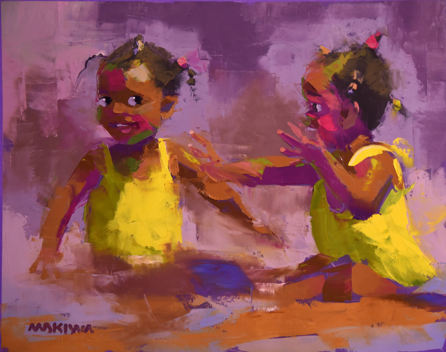 Games in the Sand de Makiwa Mutomba (2023): Pintura Óleo en Lienzo ...