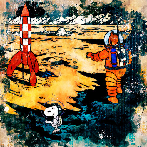 Snoopy : La Grande Vague de Kanagawa Alpha by Benny Arte (2023) : Print ...
