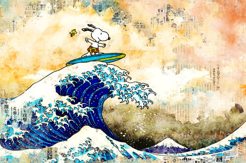 Snoopy : La Grande Vague de Kanagawa Alpha by Benny Arte (2023) : Print ...