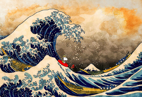 Snoopy : La Grande Vague de Kanagawa Alpha by Benny Arte (2023) : Print ...