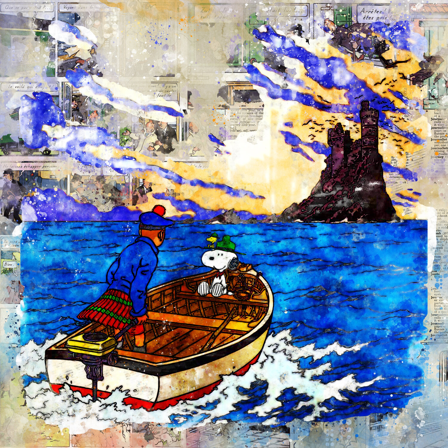 Snoopy : L'Île Noire by Benny Arte (2022) : Print Giclée print on Plexiglas - Singulart