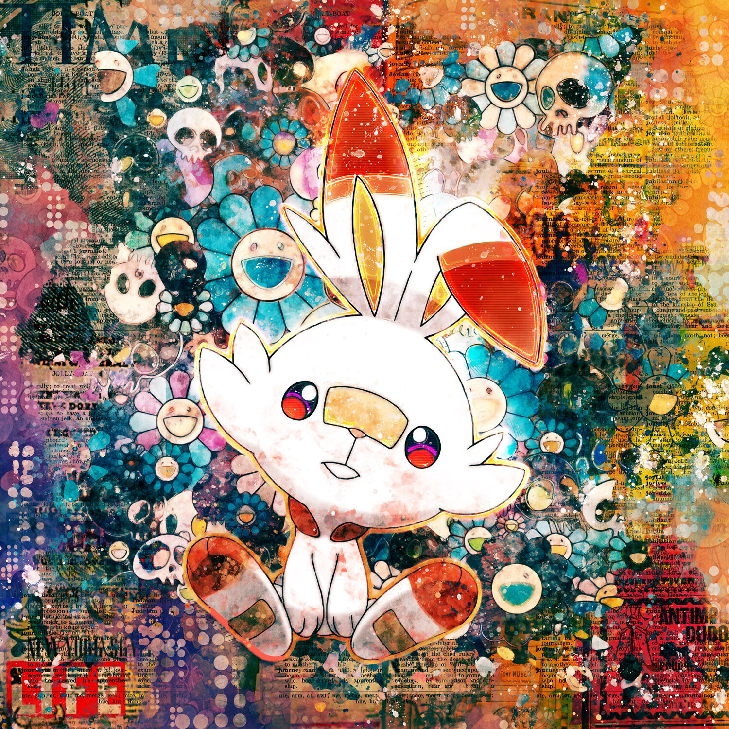 Pokemon : Scorbunny de Benny Arte (2023): Impresión Litografía ...